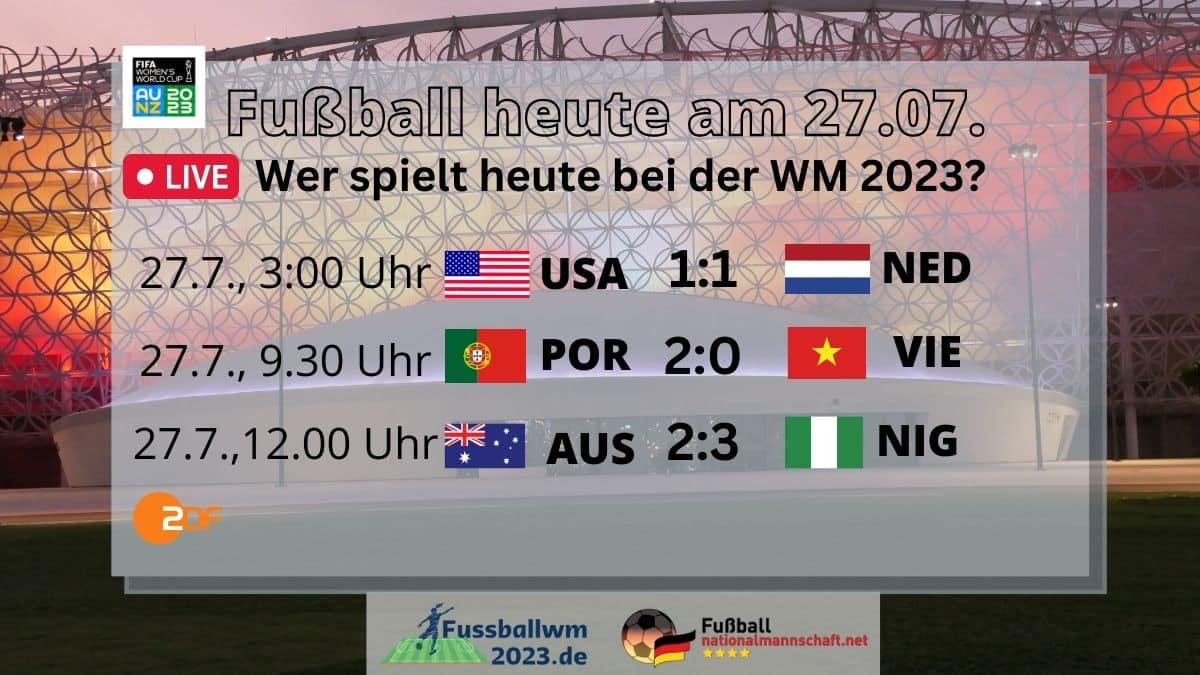 Frauen Fußball WM heute Ergebnisse - ZDF live am 27.7. WM-Spielplan ...