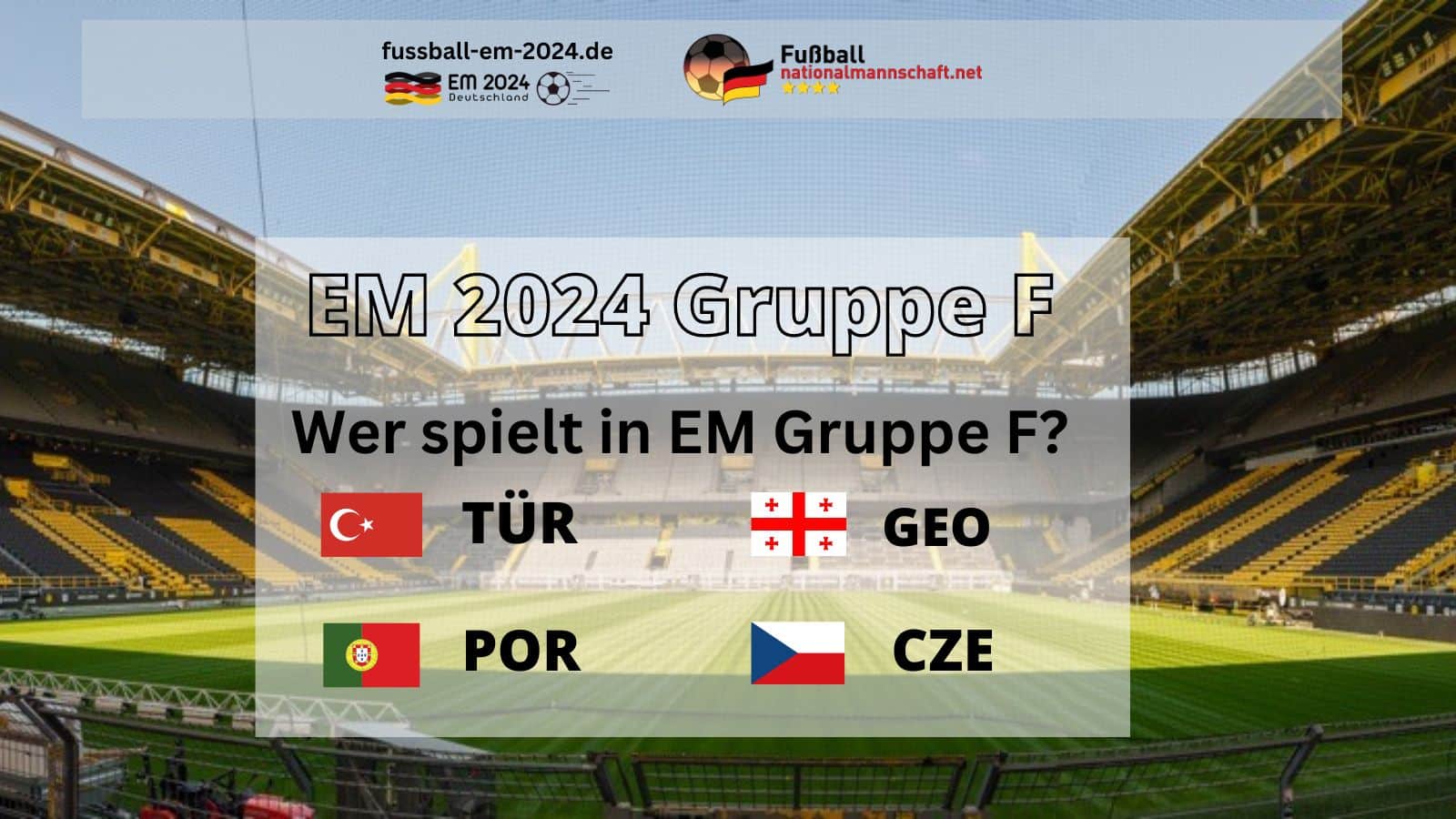 EM 2024 Gruppe F - Spielplan, Gegner, Spielorte