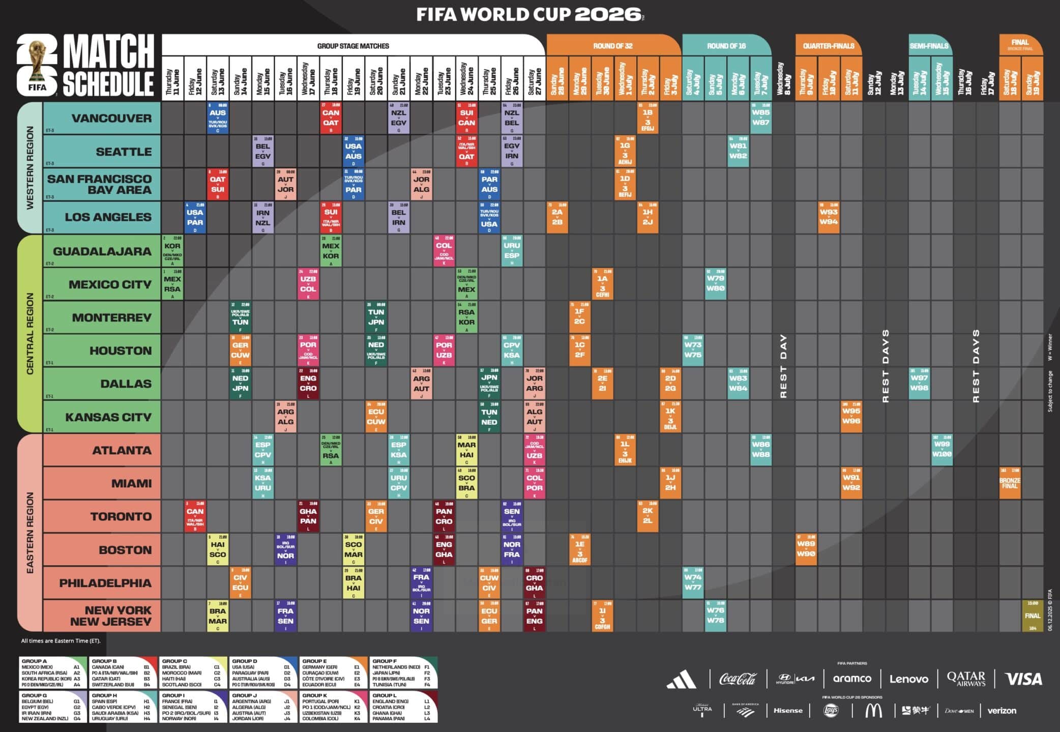 Offizieller FIFA WM 2026 Spielplan als PDF zum Download & WM Turnierbaum
