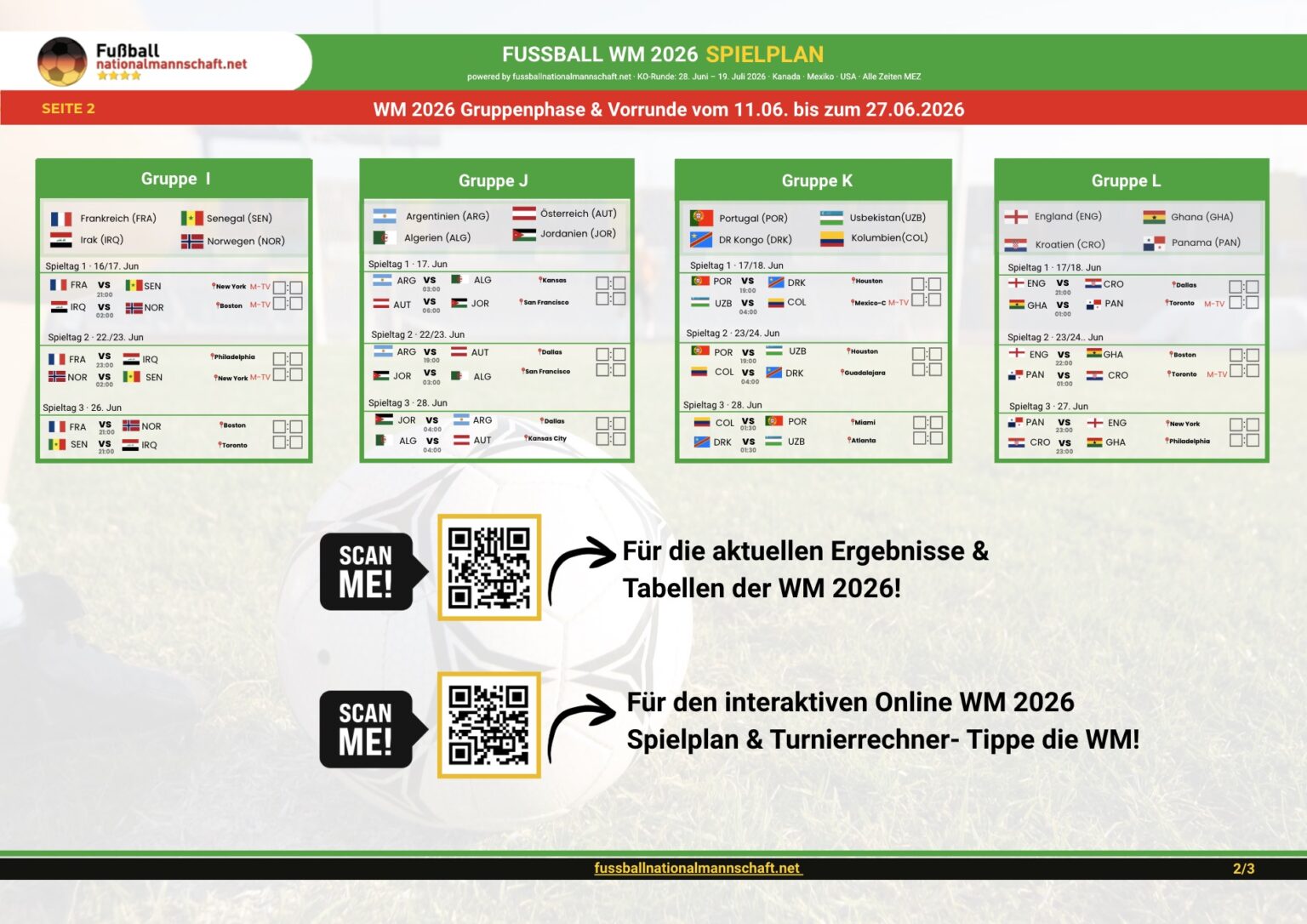 WM 2026 Spielplan Turnierbaum PDF-Download zum ausdrucken – Update 6 ...