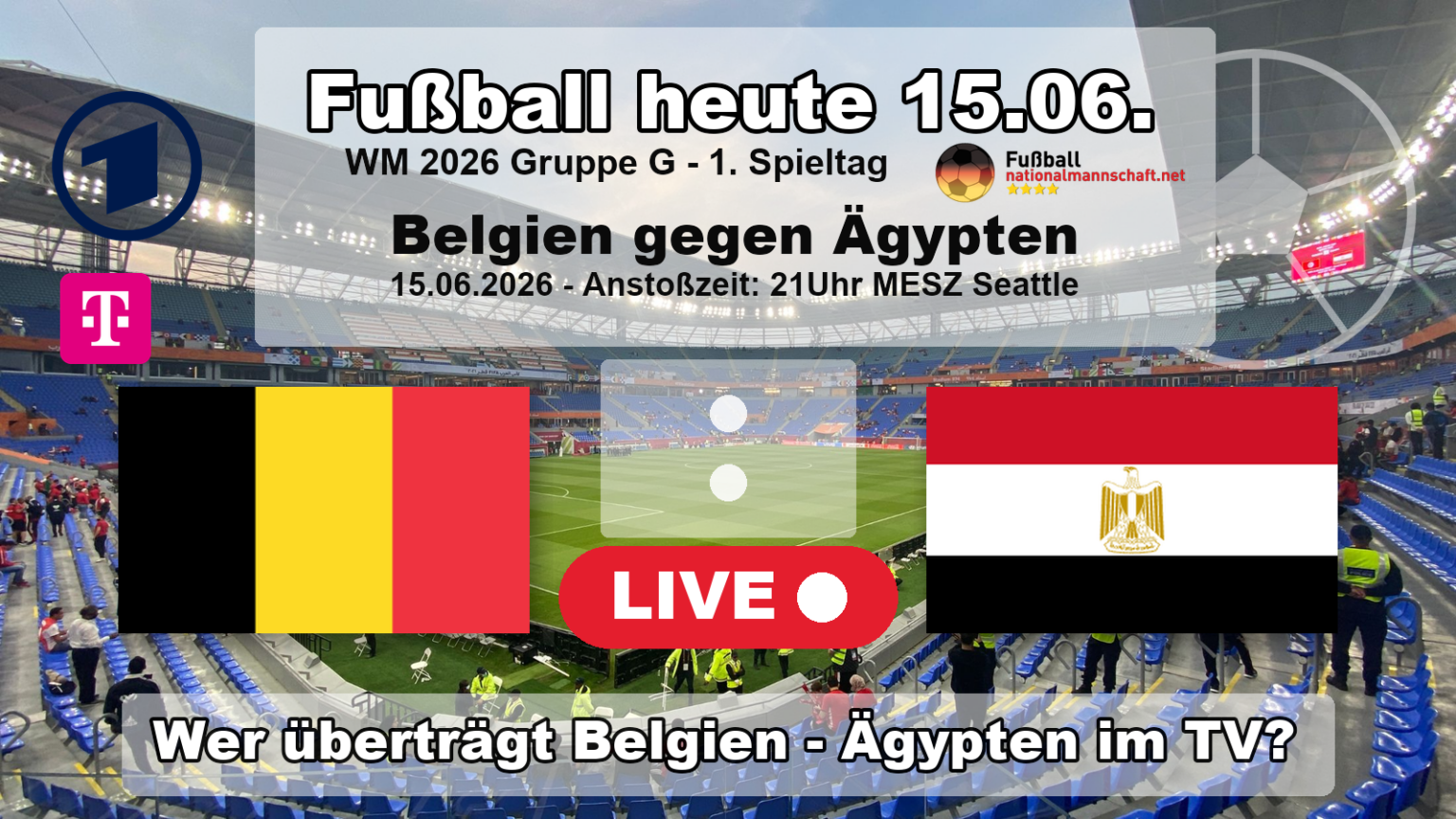 Fußball heute WM ARD live im TV - Wer überträgt Belgien gegen Ägypten ...